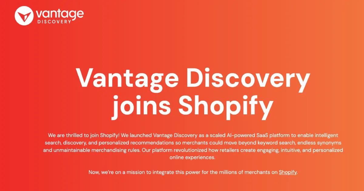 Shopify Acquires Vantage to Boost AI Search | Cosmico